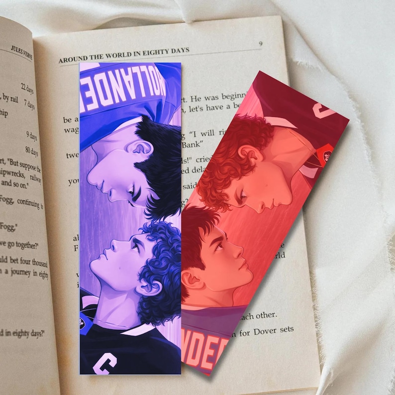 Heated Rivalry Inspired Illustrated Double Sided Bookmark | Hockey ...