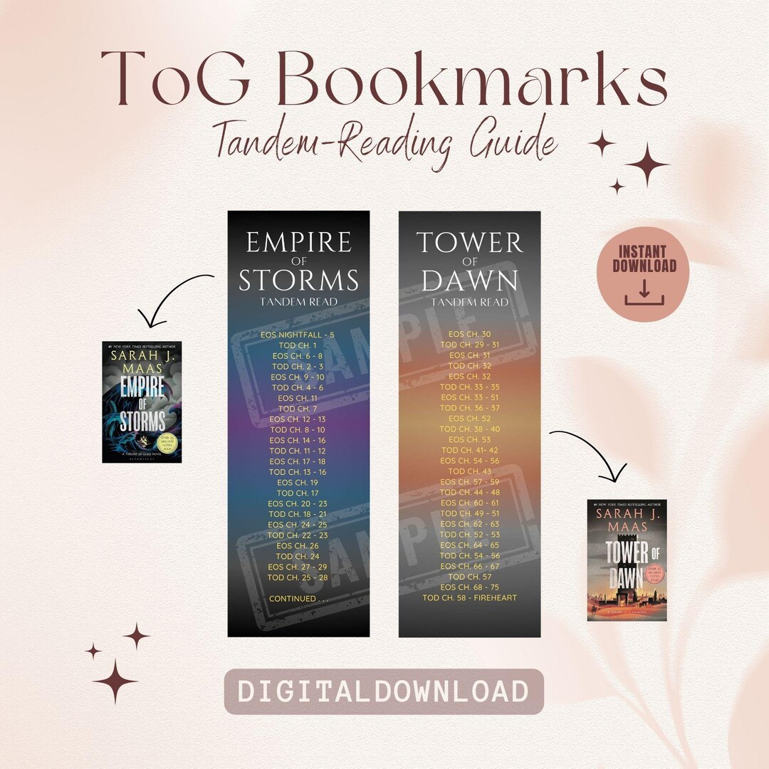 Throne of Glass Tandem Read Bookmarks: Sarah J Maas Inspired (digital ...