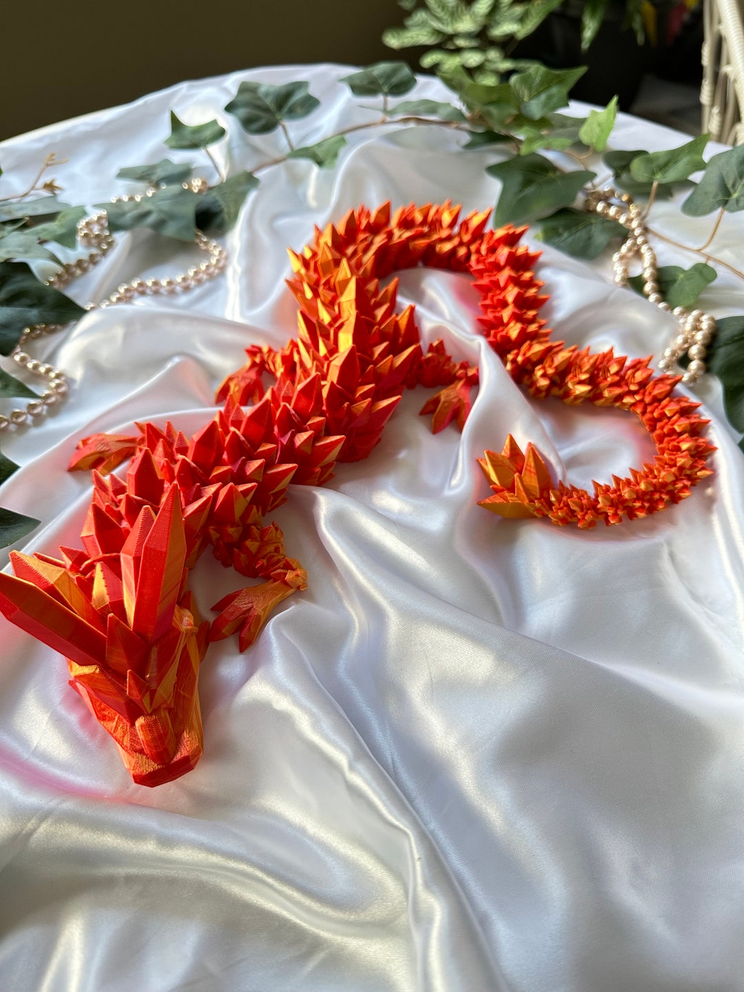 Red & Gold Dragon 31 Inch | 3D Print Articulating Dragons | Bookshelf ...