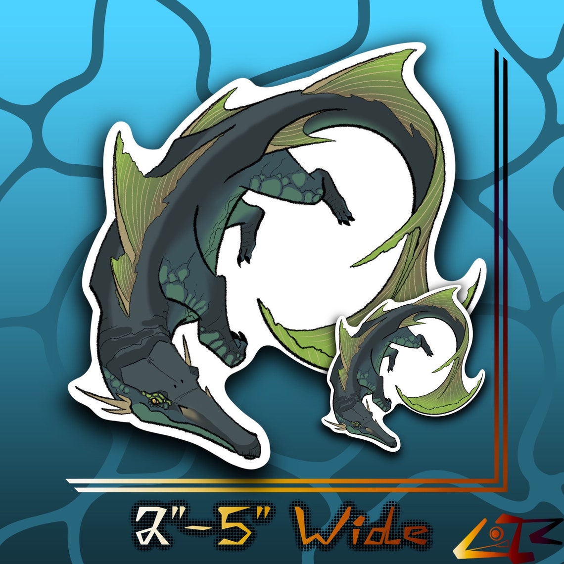 Barb Finned Saltwater Crocodile Sticker - Crocodile Sticker, Animal ...