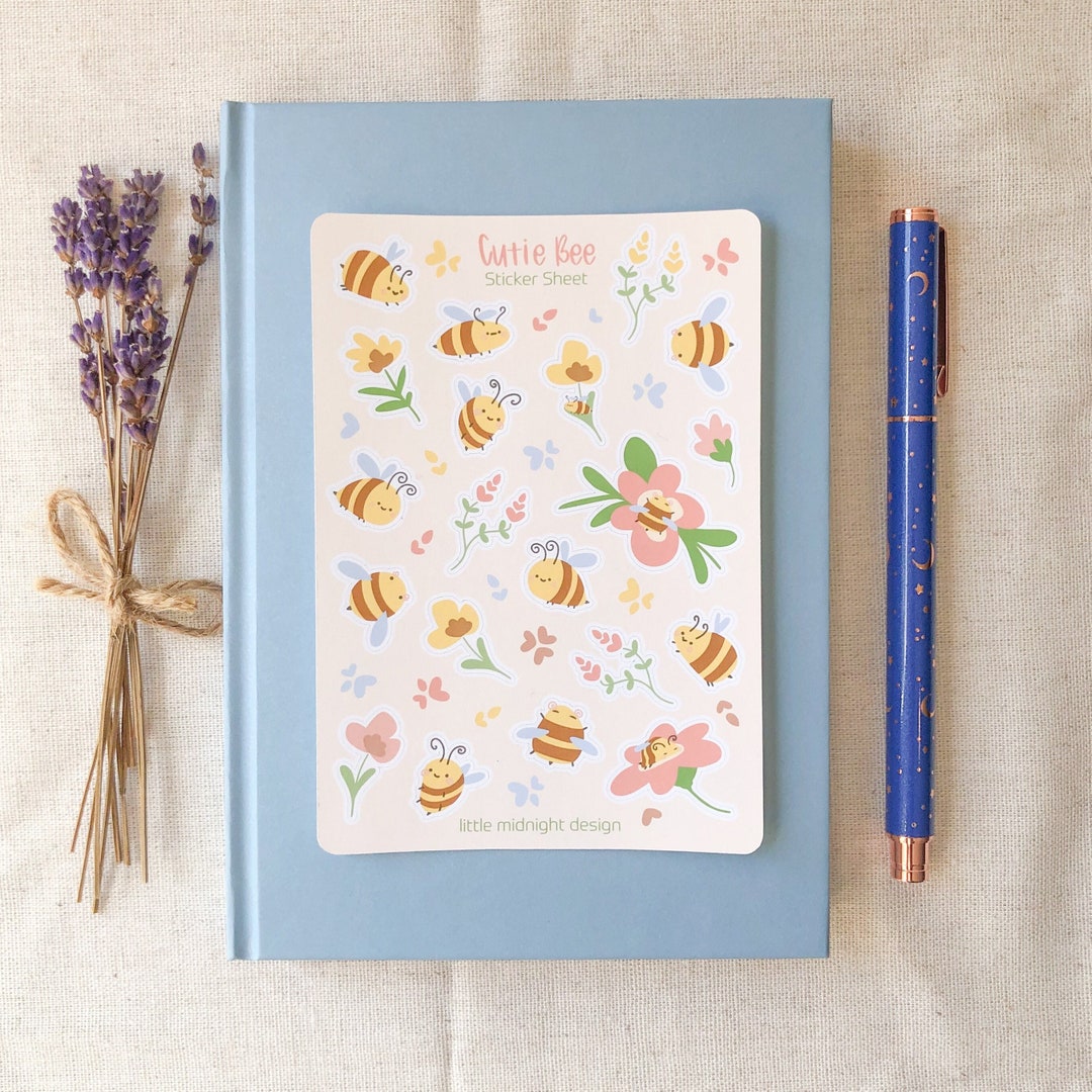 Cutie Bee Sticker Sheet Stickers for Journals Planners Bullet Journals ...
