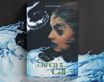 Premade Fantasy Book Cover Design With Siren Woman Under the Water and ...