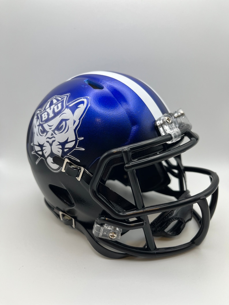 Blackout BYU Mini Football Helmet - Etsy