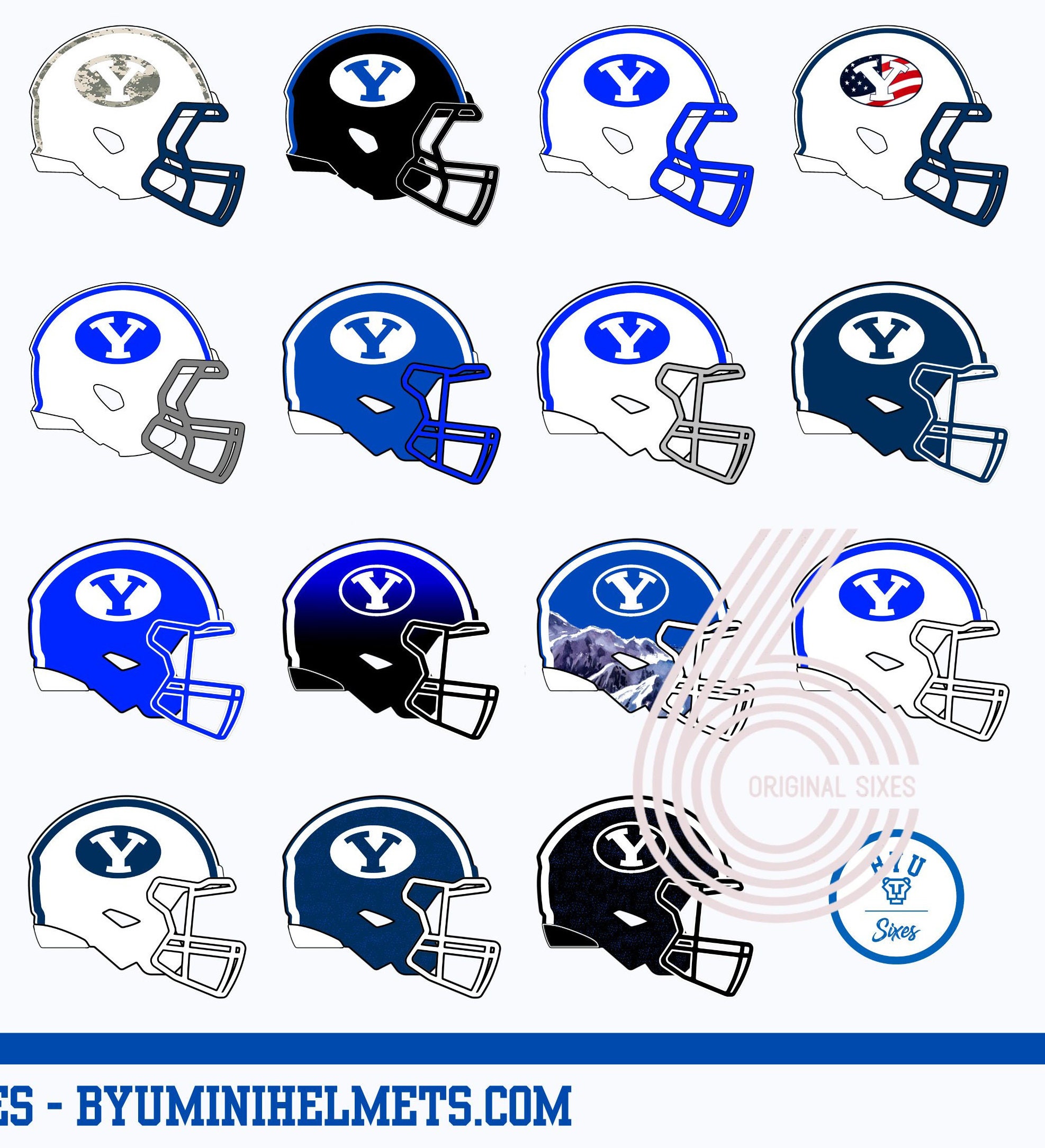BYU Football Helmet History Poster - Etsy