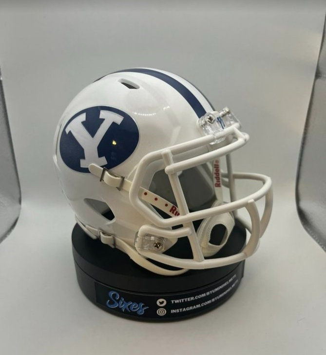 Classic BYU Mini Football Helmet - White/navy - Etsy