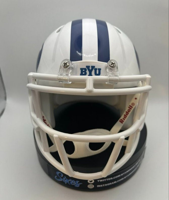 Classic BYU Mini Football Helmet - White/navy - Etsy