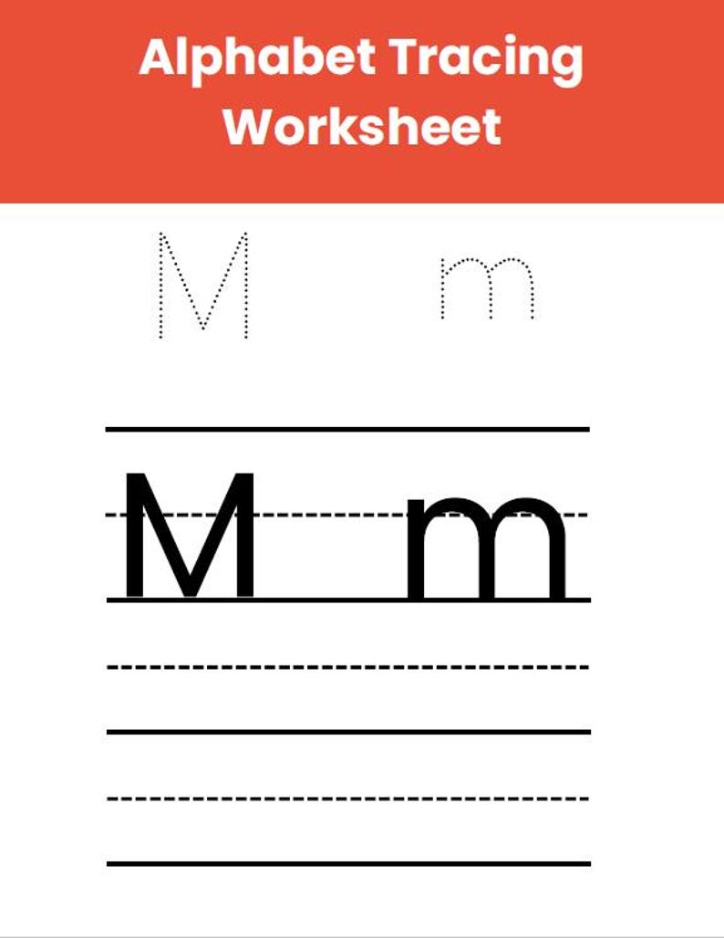 Alphabet Tracing Worksheets A-Z I Uppercase & Lowercase Handwriting ...