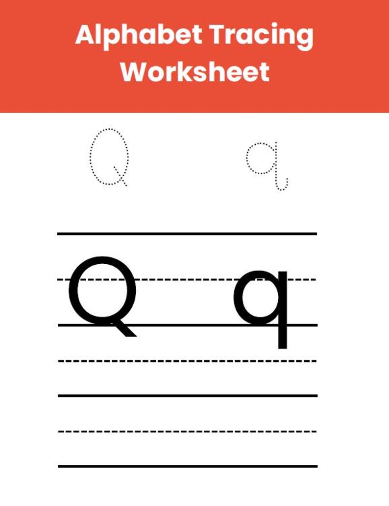 Alphabet Tracing Worksheets A-Z I Uppercase & Lowercase Handwriting ...