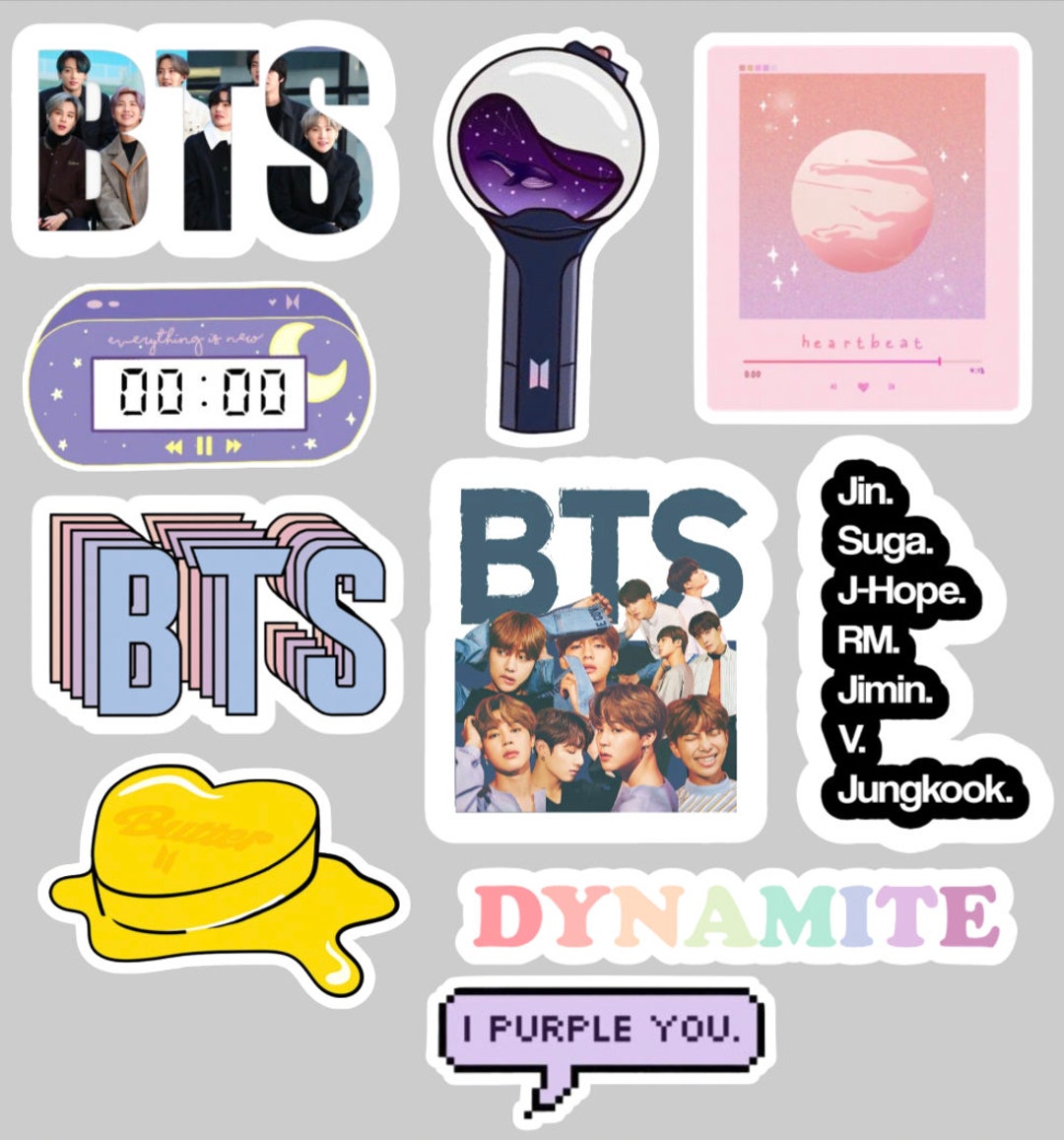 BTS Vinyl Sticker Pack BTS Laptop Stickers Bts Waterproof - Etsy