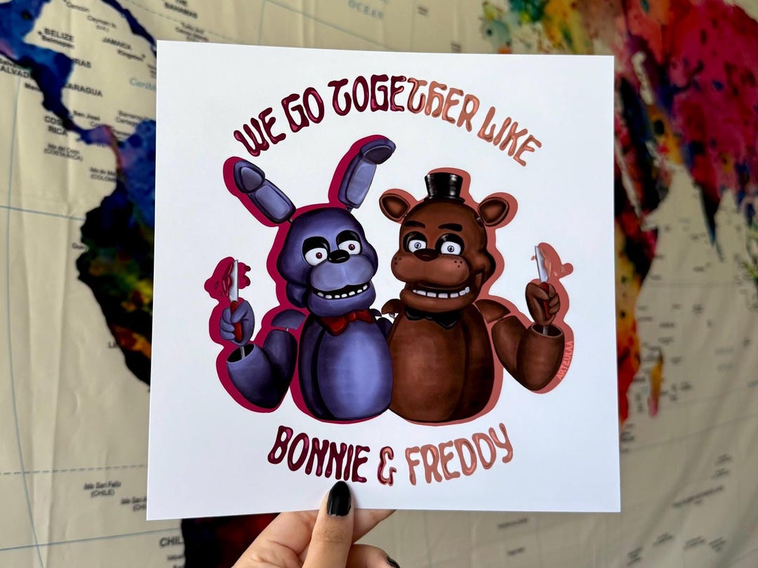 FNAF Bonnie and Freddy Art Print - Etsy