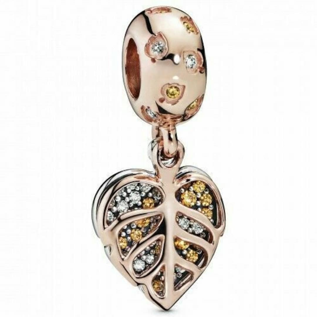 Pandora Rose Gold & Pave Leaf Charm "come Fly With Me" July 4 Sale - Etsy