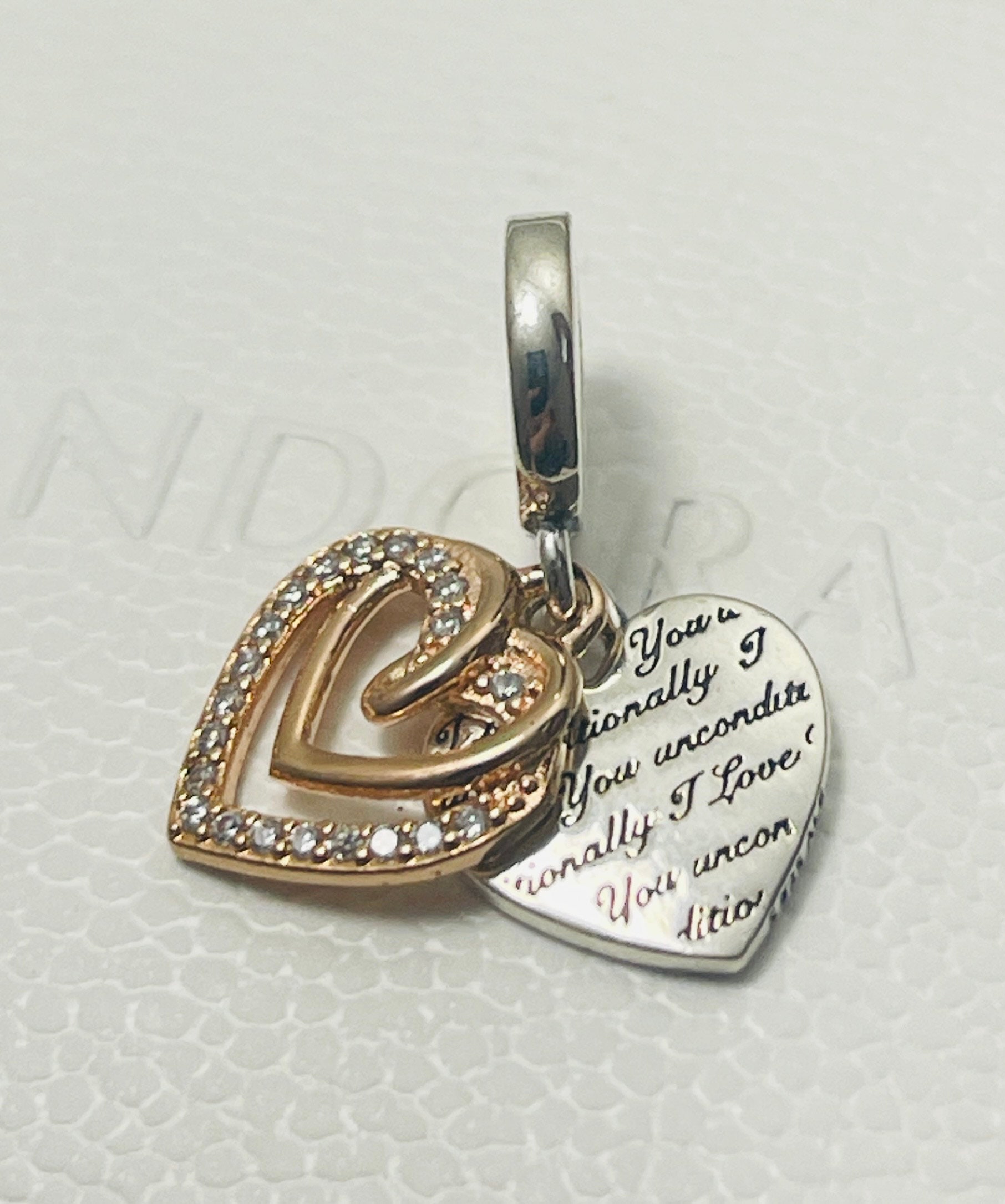 Pandora Charm Entwined Love Heart Family Christmas Rose Gold & Silver ...