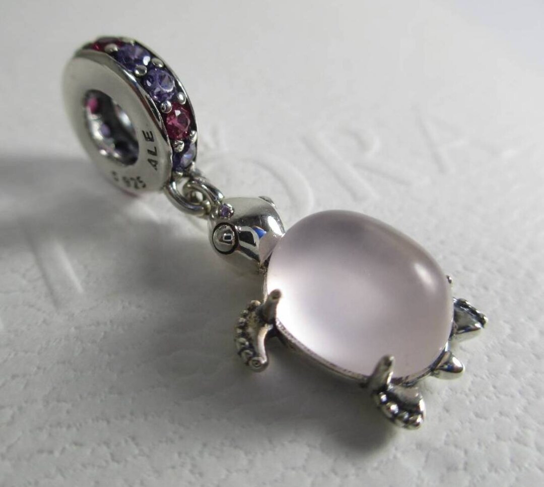 Pandora Pink Murano Glass Sea Turtle Dangle Bead Charm Sea World Nature ...