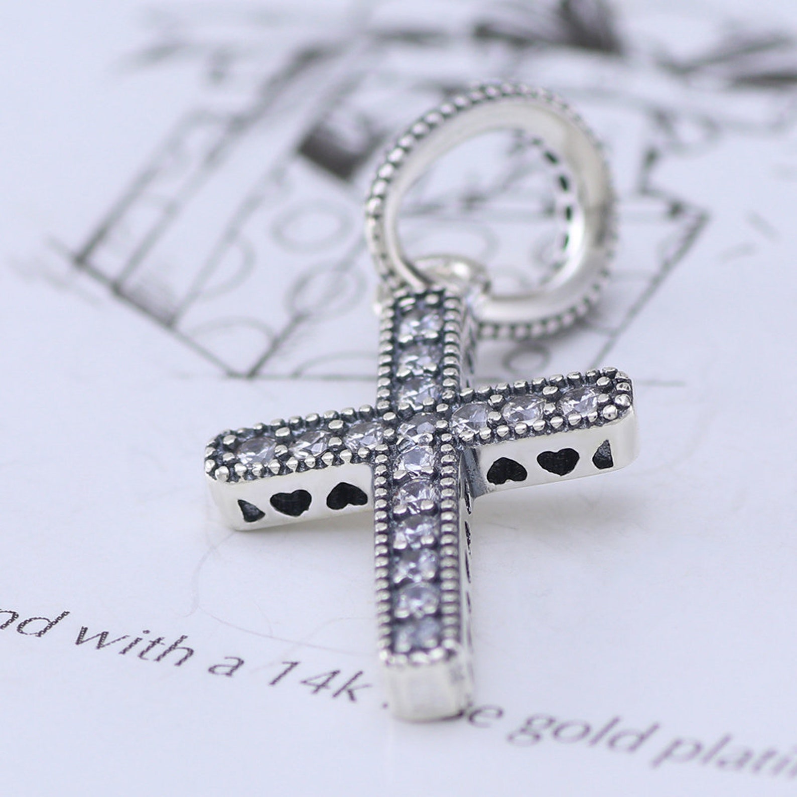 Sparkling Cross Heart CZ Faith Pendant Pandora Charm All the Best 2024 ...