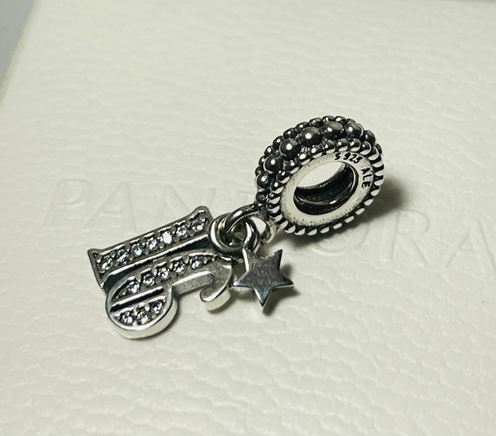Pandora Sweet 16 Birthday Anniversary 16th Celebration Charm Clear CZ ...