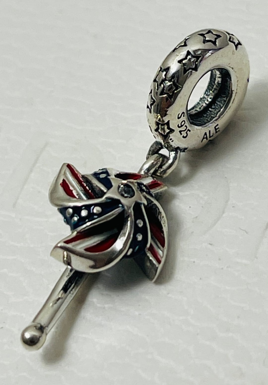 All American Pinwheel Stars & Stripes PANDORA Sterling Silver Charm - Etsy