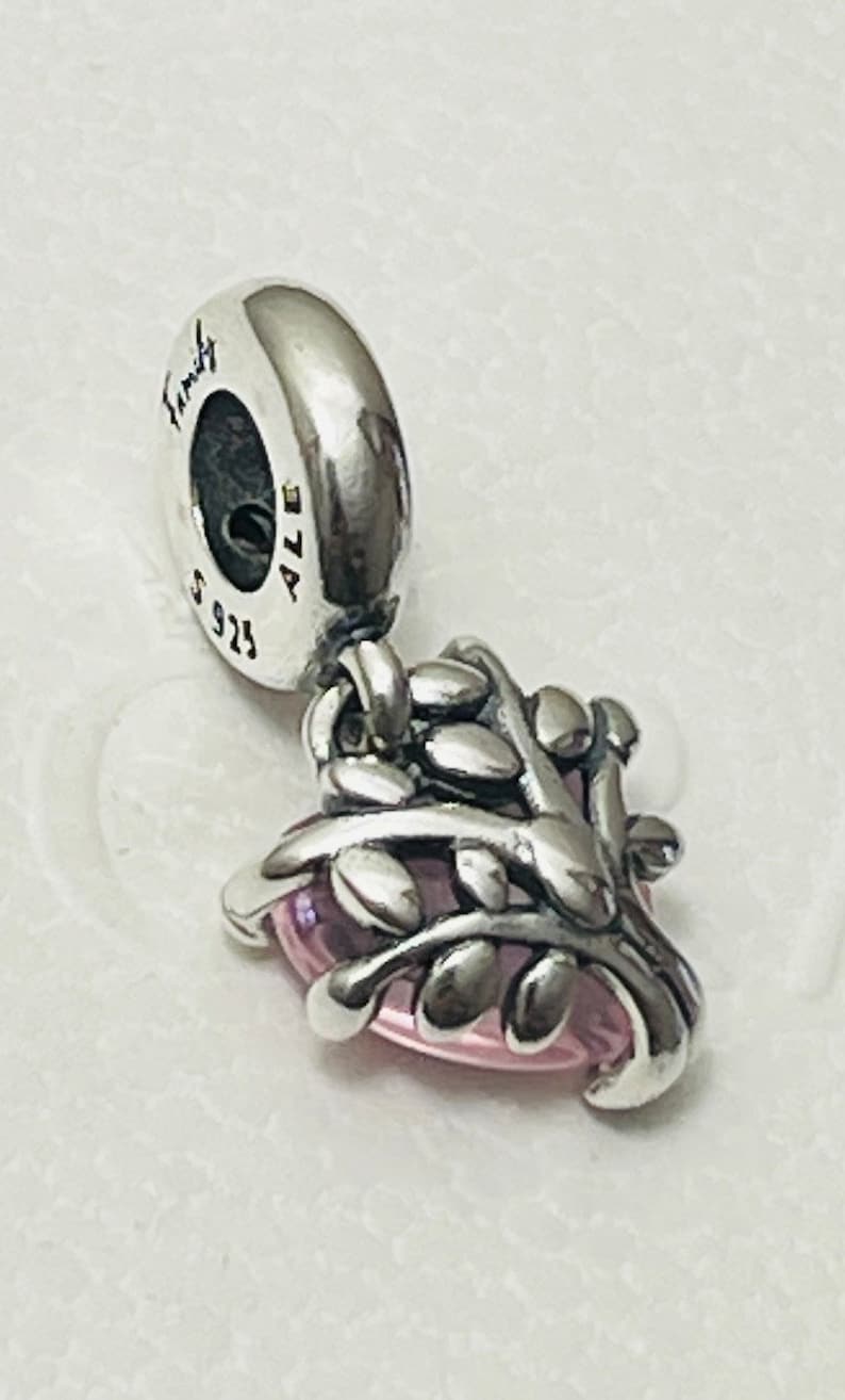 Pandora Charm Pink Heart & Family Tree Dangle Charm - Etsy