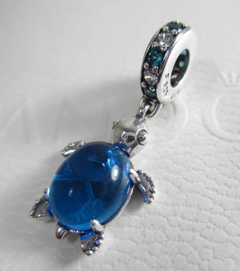 Pandora Blue Murano Glass Sea Turtle Dangle Bead Charm - Etsy