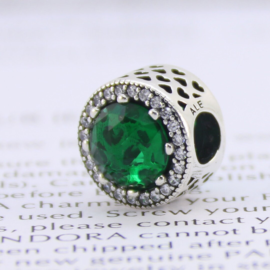 Touch of Color, Radiant Hearts Dark Green Crystal & Clear CZ, Pandora ...