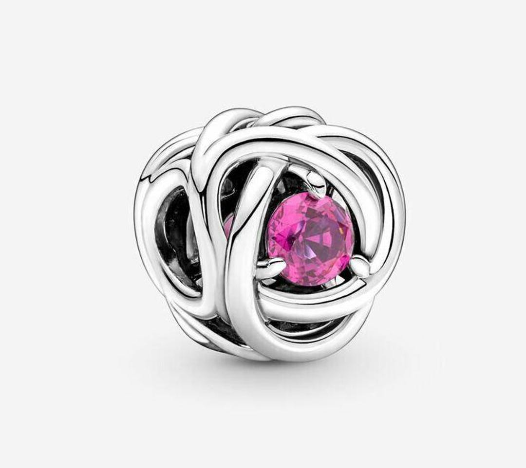 Pandora Eternity Circle Birthstone Birthday October Charm Fancy Pink ...