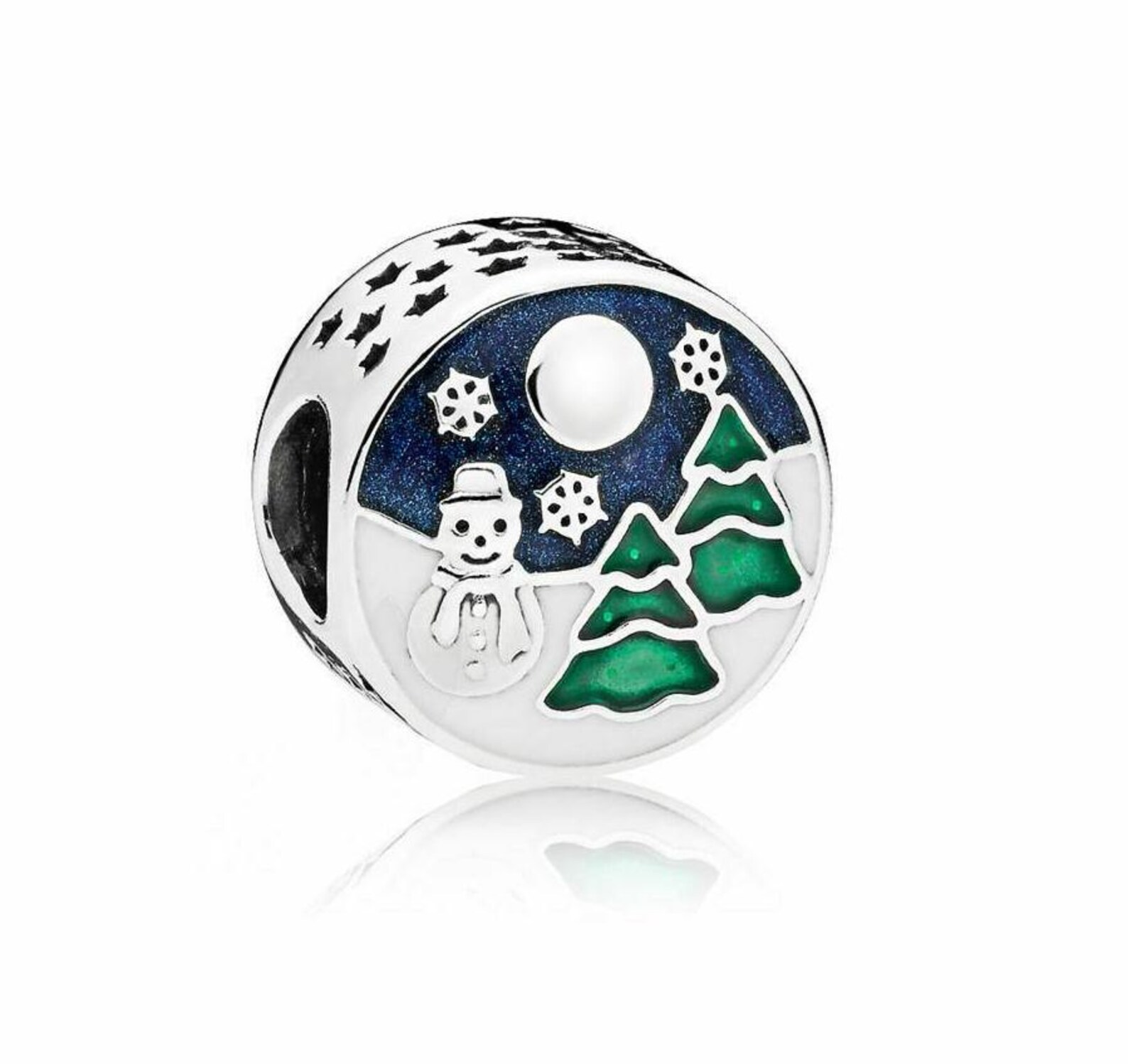 Snowman, Green Christmas Tree & Winter Scene, Pandora Charm, After ...