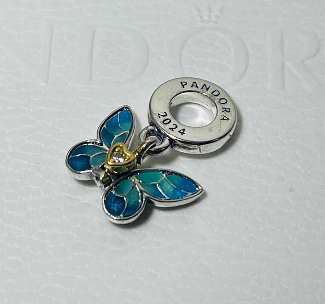 Pandora Club 2024 Butterfly Dangle Charm Teal Blue End of Summer Sale ...