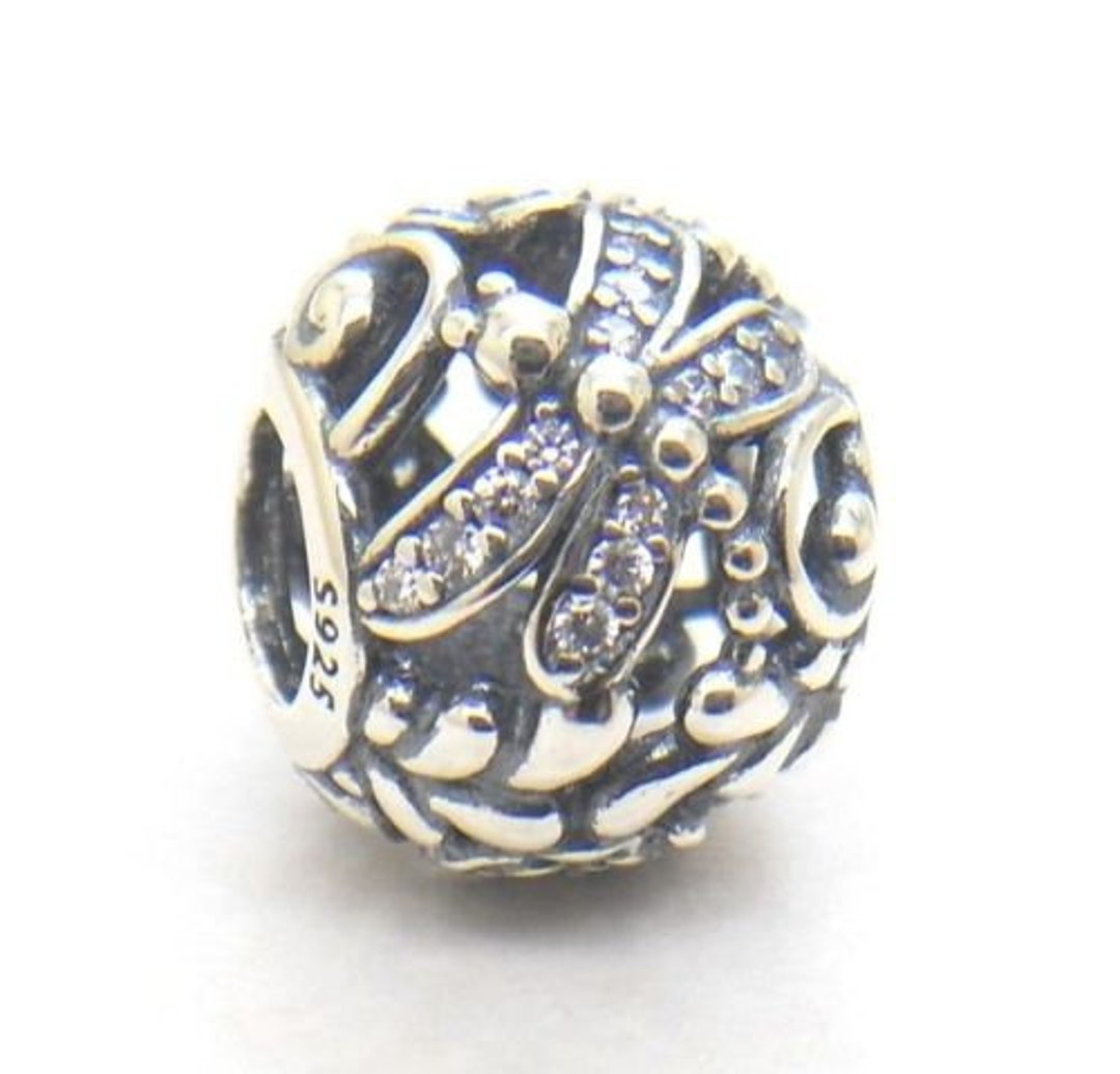 Dragonfly Meadow Clear CZ Summer Garden, Pandora Charm - Etsy