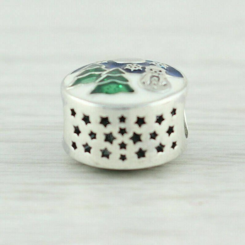 Snowman, Green Christmas Tree & Winter Scene, Pandora Charm, After ...