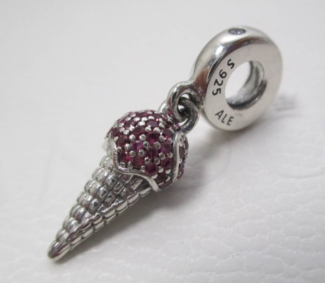 Sparkling Clear & Pink CZ Ice Cream Pandora Charm Relaxing Time Autumn ...