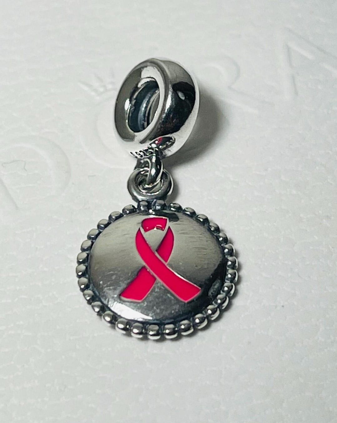 Pink Ribbon Charm, Authentic Pandora Silver Hope Dangle Charm, Holiday ...