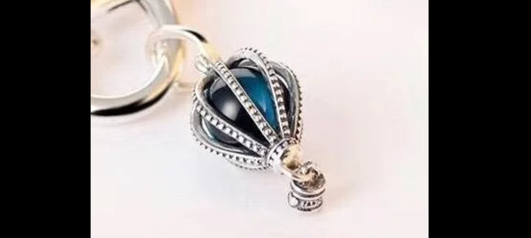 PANDORA Silver Charm Hot Air Balloon Dangle Blue Pendant Travel ...