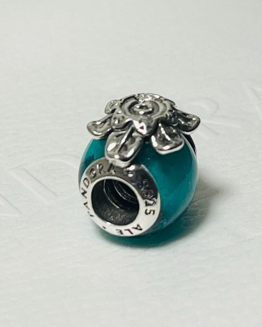 Pandora Charm Teal Blue Green Flowers 2025 Christmas 