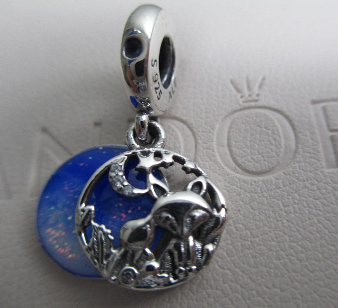 Pandora Fox & Rabbit Moonlight Blue Star Silver Charm Difference Still ...