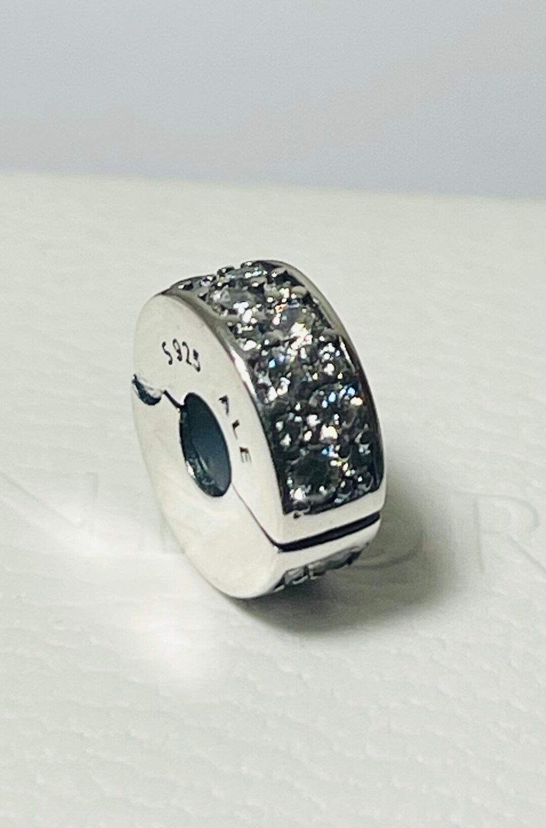 New Pandora Sparkling Clear CZ Pave Clip Slide Charm W/pouch July 4 ...