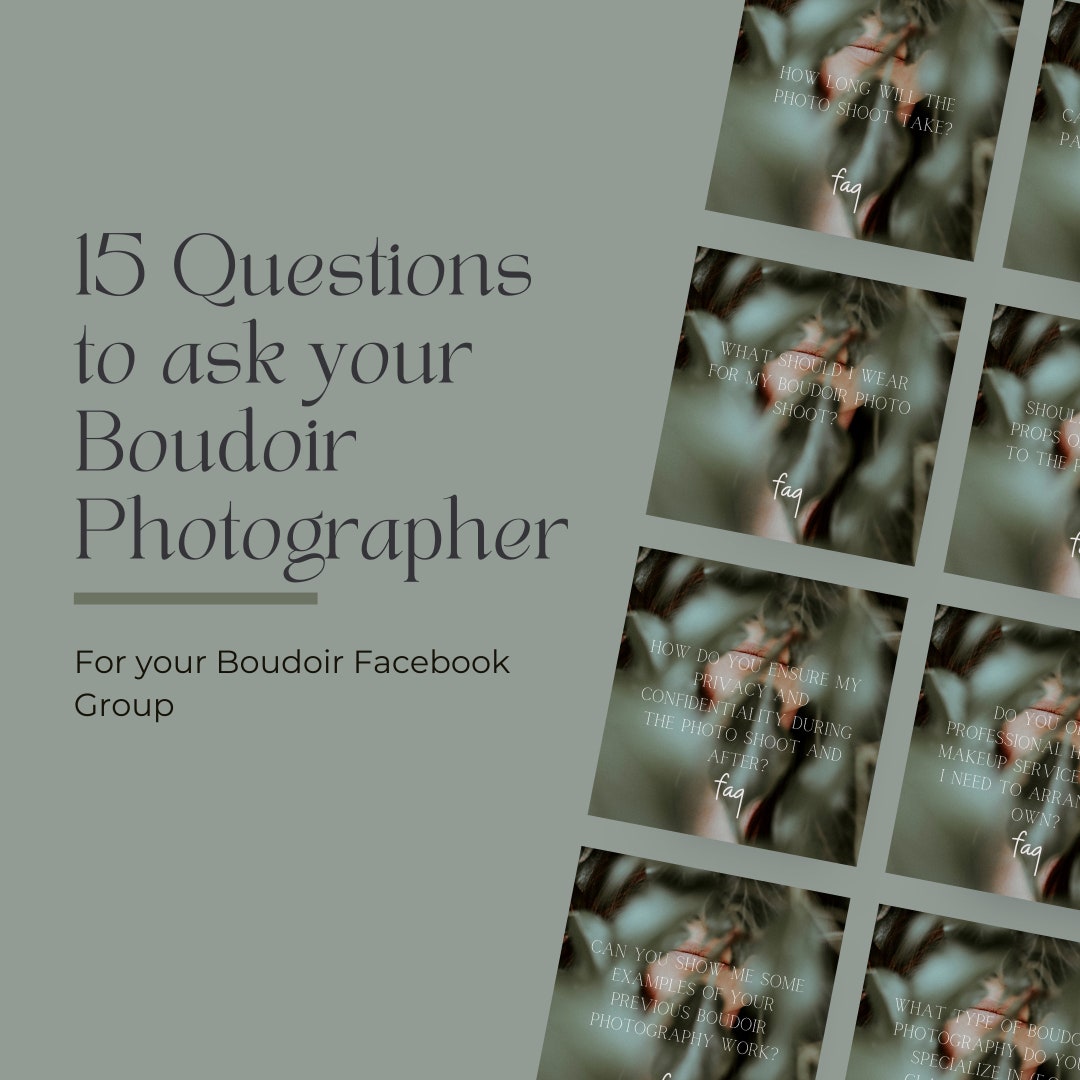 15 Questions to Ask Your Photographer - Boudoir Group Content - Etsy