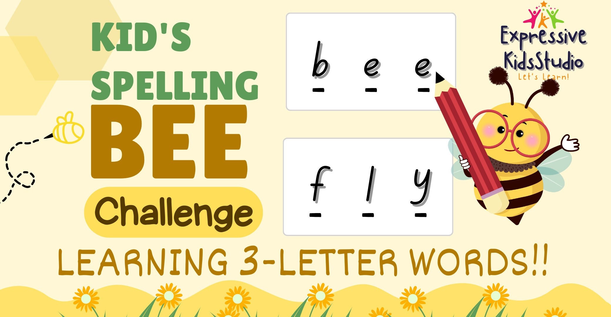 Kid's Spelling Bee Challenge Flashcards: Learning 3-letter - Etsy