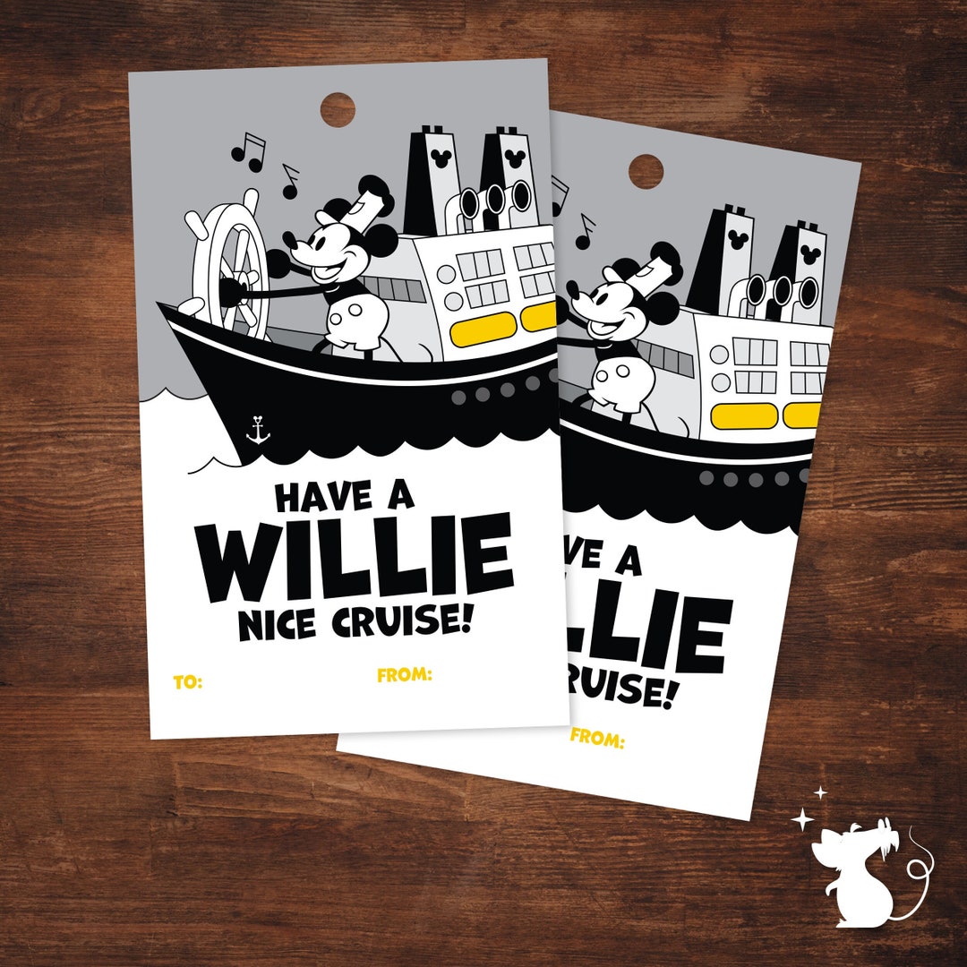 Steamboat Willie Tags | Cruise Fish Extender / Pixie Dust Gift Tag ...