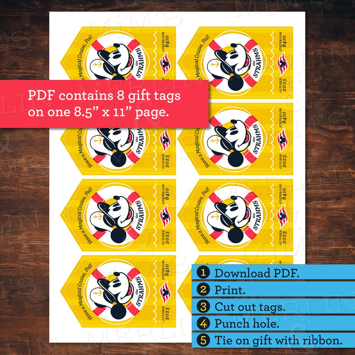 Captain Mickey "pal" | Cruise Fish Extender / Pixie Dust Gift Tag ...
