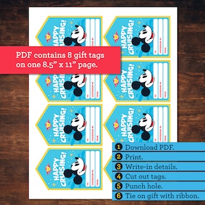 Mickey Splash Tags | Cruise Fish Extender / Pixie Dust Gift Tag ...