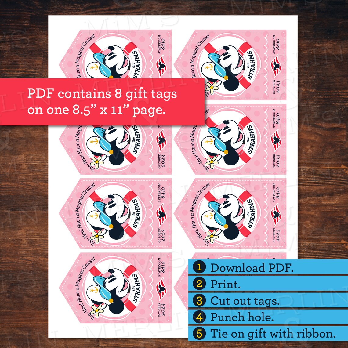 Captain Minnie "yoo-hoo!" | Cruise Fish Extender / Pixie Dust Gift Tag ...