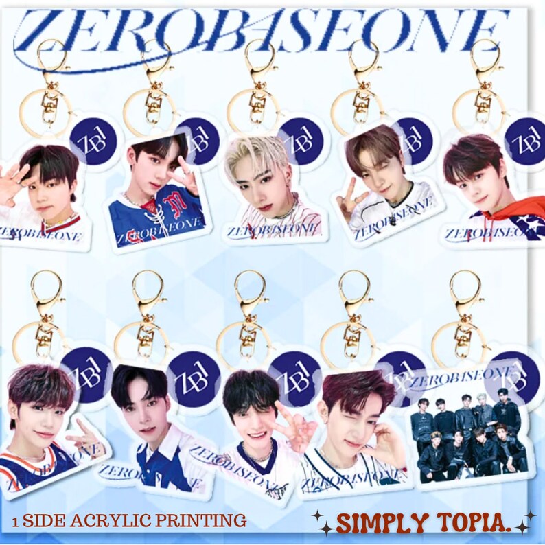 Zero Base One Cute Acrylic Character Keychain , ZB1 Jiwoong Zhanghao ...