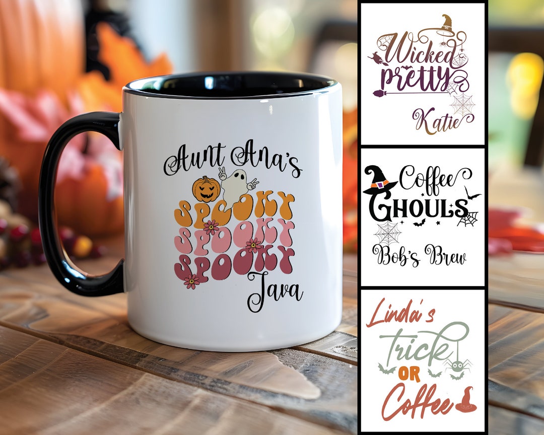 Personalized Spooky Java Halloween Mug, Custom Name Coffee Cup - Etsy