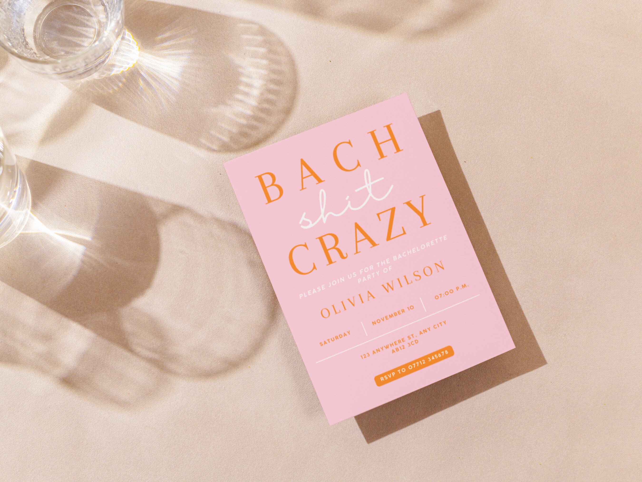 Retro 'bach Shit Crazy' Bachelorette Party Invite | Hen Party Invite ...