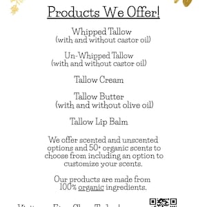 Organic Un-whipped Tallow Grass-fed Face & Body Moisturizer - Rich ...