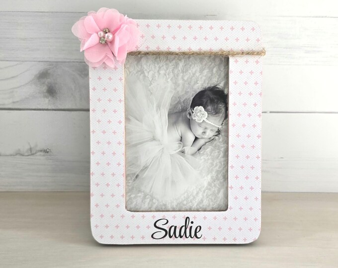 Simple and Sweet Personalized Pink Picture Frame, Baby Girl Gift ...