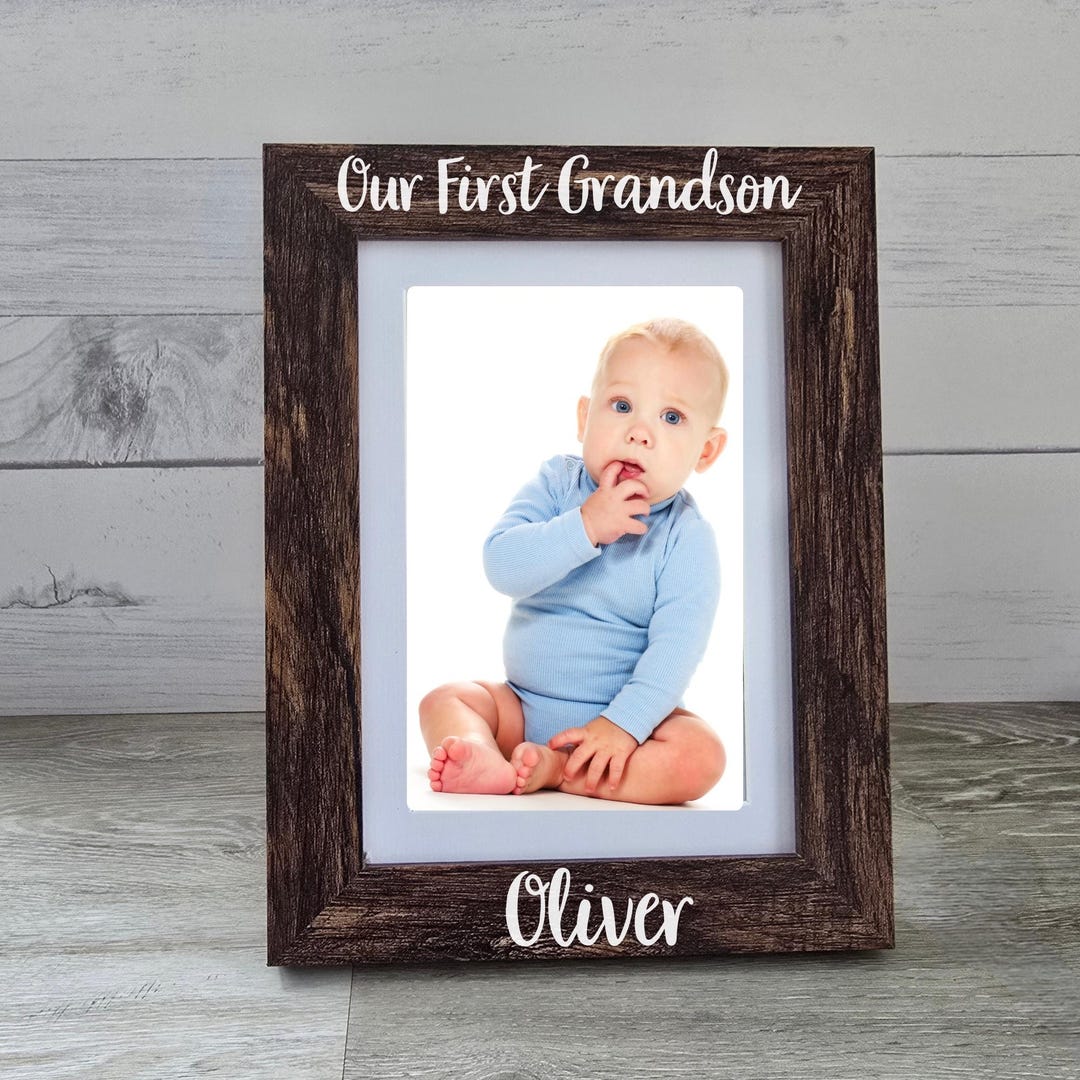 Our First Grandson Picture Frame, Personalized Photo Frame Gift, New ...