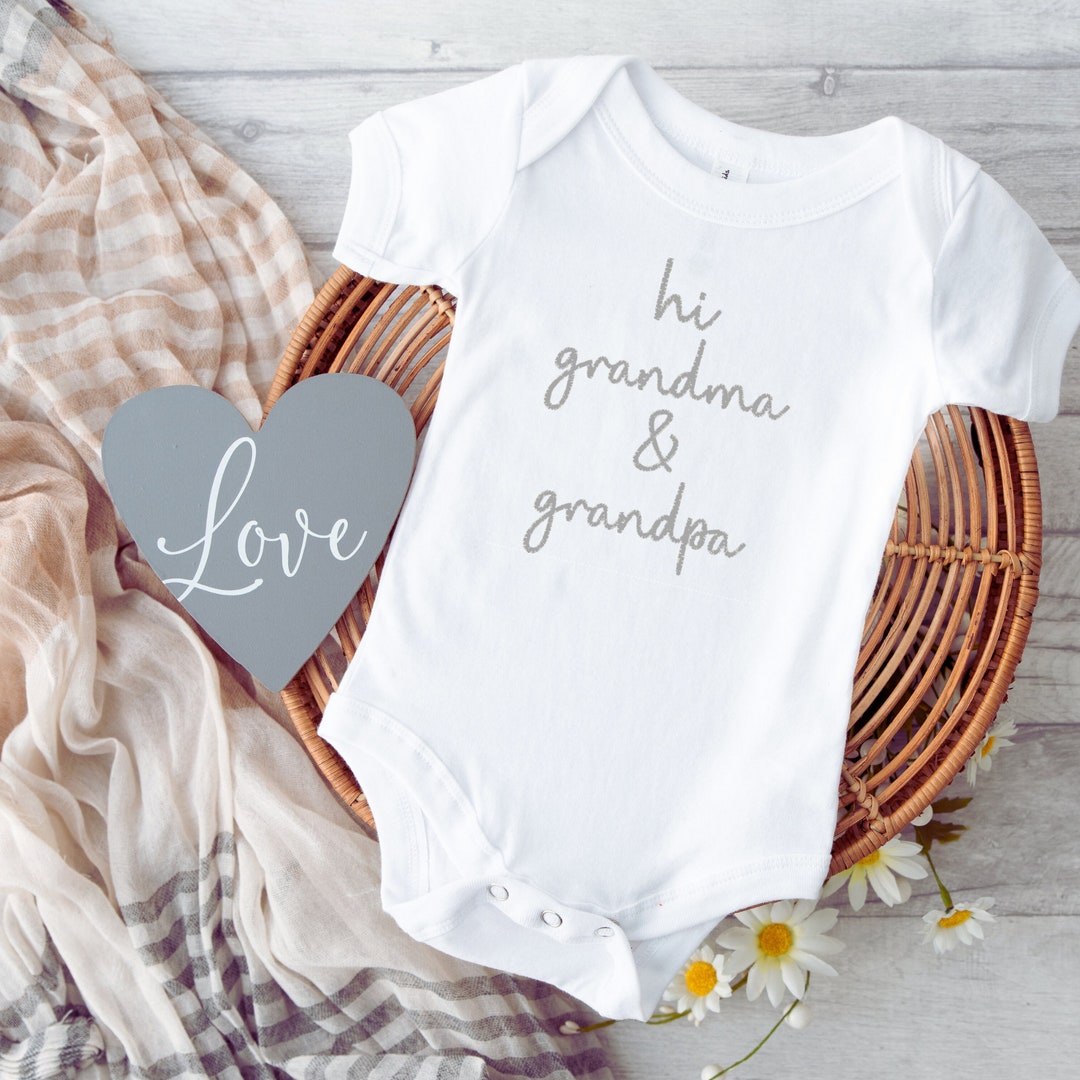 Embroidered Hi Grandma and Grandpa ONESIE®, Hello Grandma ONESIE ...
