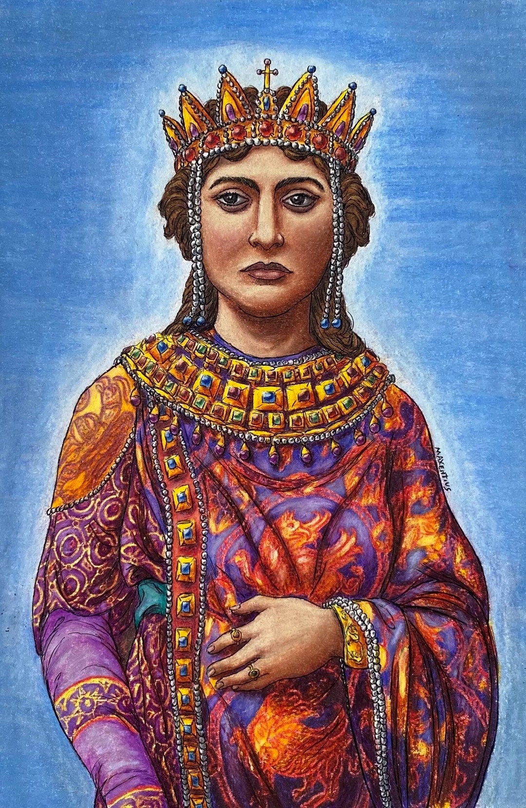 Theodora the Blessed, Byzantine Empress (portrait Miniature) - Etsy