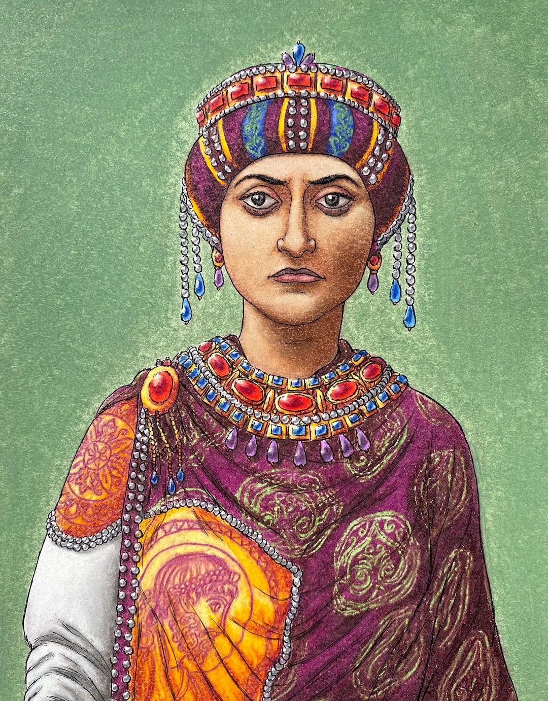 Aelia Verina, Byzantine Empress (portrait Miniature) - Etsy