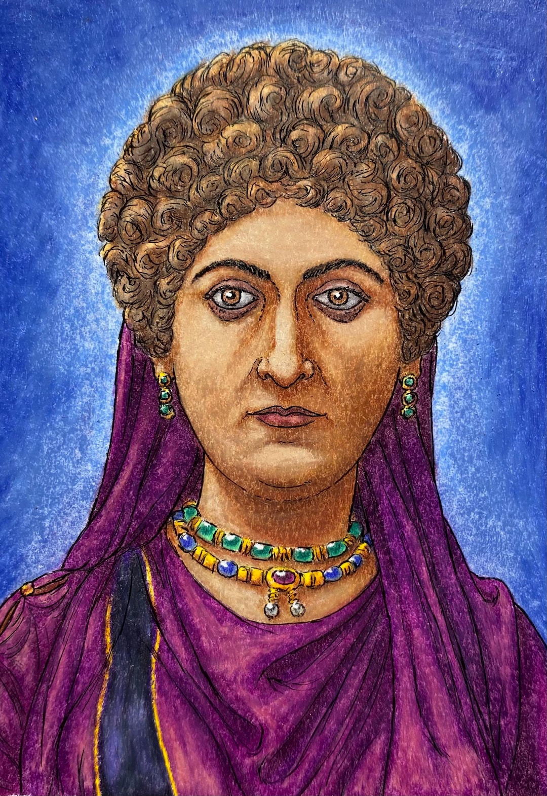 Domitia Longina, Roman Empress (portrait Miniature) - Etsy